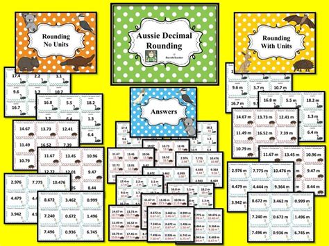 Aussie Decimal Rounding 1 Rotation Cards Decimals Math Teacher Math