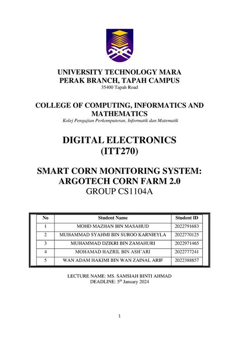 Itt270 Group Assignment University Technology Mara Perak Branch