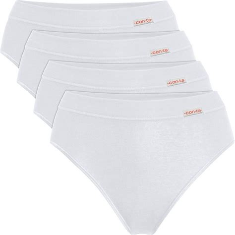 Conta Jazz Pants Slips Damen Slip 4er Pack Feinripp Uni Im Uni Design