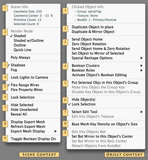 Context Menus Mac