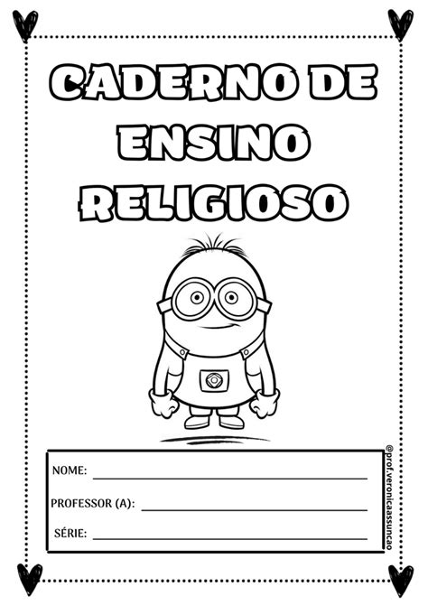 Capas De Caderno Ensino Religioso Capa De Caderno Caderno Minions