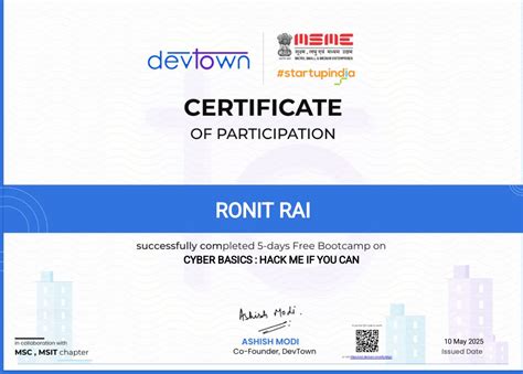 Devtown Cybersecurity Learning Cybersecurityawareness Ronit Rai