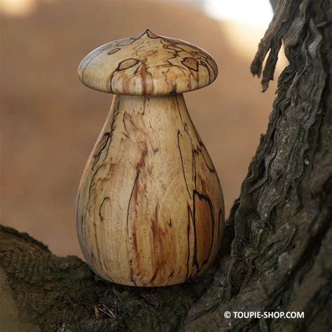 Magnifique champignon La toupie Bolet objet déco et jeu fabriqué en