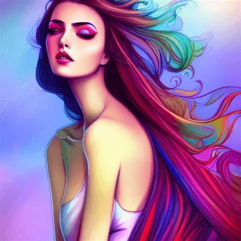 Sunflower Sexy Rainbow 4k Charlie Bowater Sketch · Creative Fabrica
