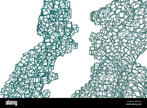 Color Abstract Square Rectangle Pattern Generative Art Background 3d Perspective View Vector