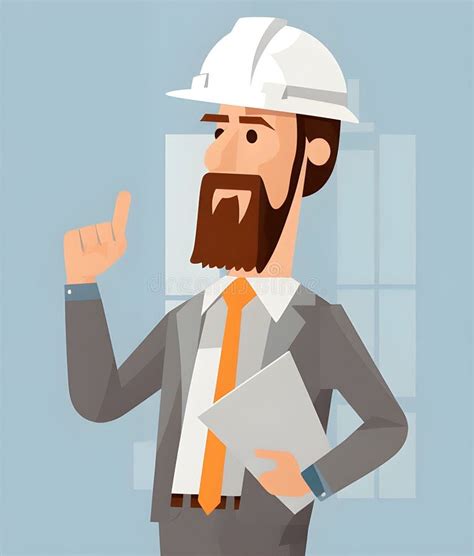 Ai Generó La Ilustración De Un Líder Del Equipo De Construcción Barbudo