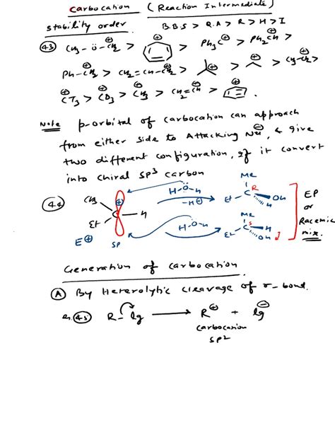 Carbocation And Its Reactions Iitian Notes Kota Pdf
