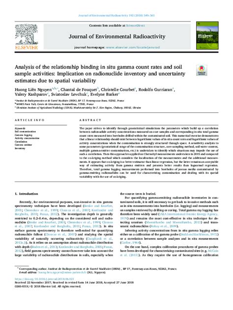 pdf analysis of the relationship binding in situ gamma count rates