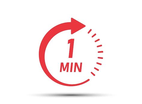 Premium Vector 1 Minute On Stopwatch Icon In Flat Style Clock Face