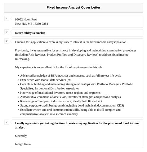 Fixed Income Analyst Cover Letter Velvet Jobs