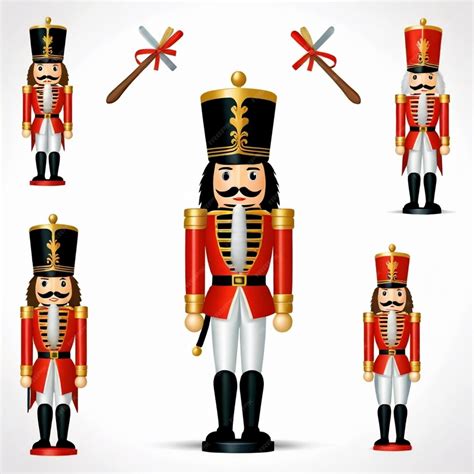 Nutcracker Vector Set White Background Isolated Premium Ai Generated