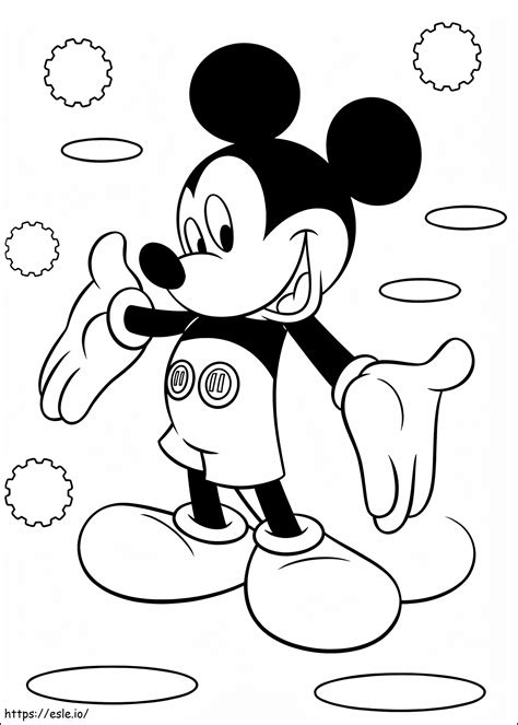 Feliz Mickey Mouse Para Colorear