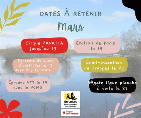 Dates à retenir Île de loisirs 78
