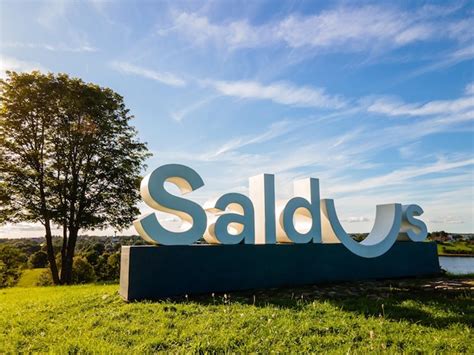 Premium Photo | The sign saldus in city saldus latvia billu hill the ...