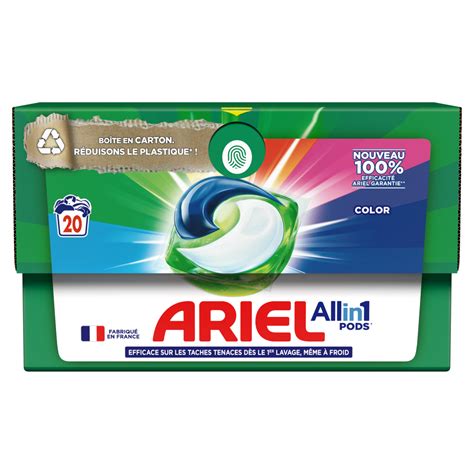 ARIEL Pods Capsules De Lessive Tout En 1 Couleurs 20 Capsules Pas Cher