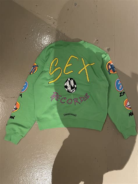 Chrome Hearts Cheapest Sex Records Crewneck Green Grailed