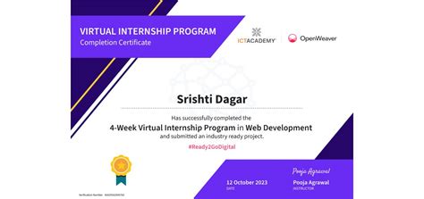 Srishti Dagar On Linkedin Virtual Internship Program Web Development