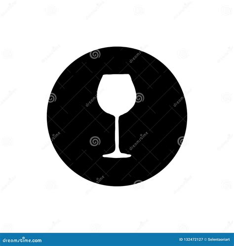 White Wine Glass Silhouette Isolated Stock Vector Illustration Of