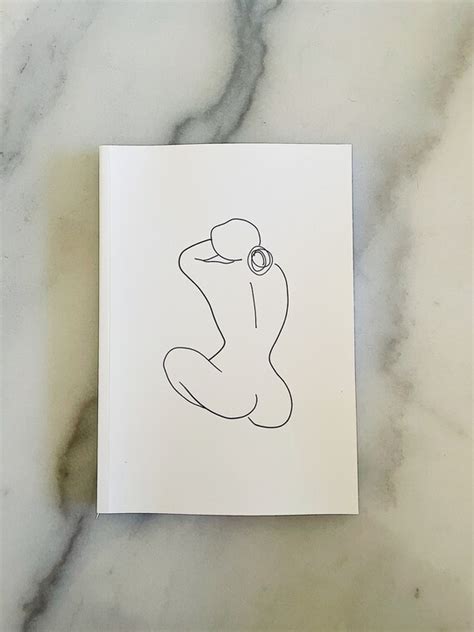 Nude Line Drawing Lined Writing Journal A Size Notebook Etsy