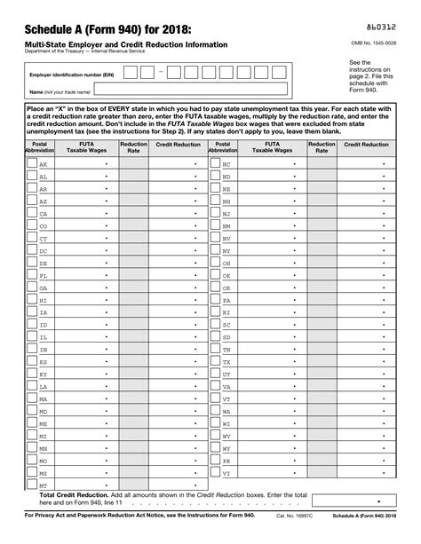 Fillable Form 940 Schedule A Printable Forms Free Online