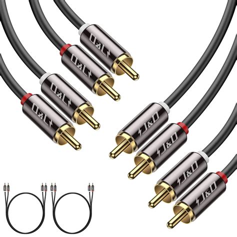 J D Gold Plated 2RCA Male To Male Stereo Audio Cable With Dual Speaker