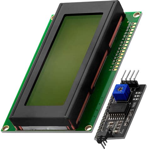 hd44780 2004 lcd display bundle 4x20 characters with i2c interface green