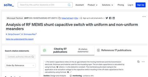 Analysis Of Rf Mems Shunt Capacitive Switch With Uniform And Non