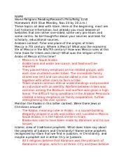 HW Docx NAME World Religions Reading Research Philo Relig Homework Due Monday Nov