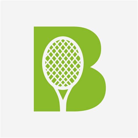 편지 B 패들 테니스 로고 패들 라켓 로고 디자인 비치 탁구 클럽 기호 프리미엄 벡터