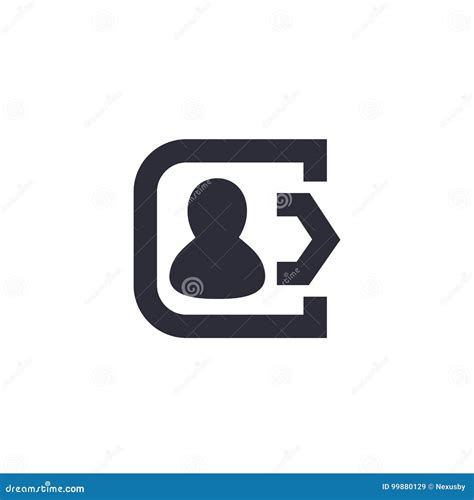 Logout Vector Icon Isolated On White Background Outline Thin Line