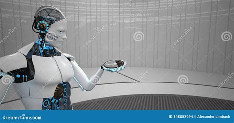 Humanoid Robot Compass Stock Illustration Illustration Of Goal 148853994