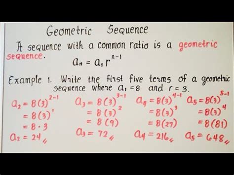 PRECALCULUS Geometric Sequence Part 1 Grade 11 YouTube