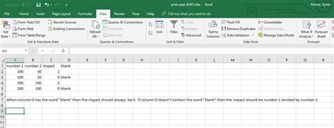 solved modify calculation in a column based upon a blank