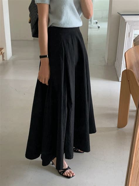 루어스룸 Made 코지 핀턱 A라인 봄 여름 바스락 포켓 데일리 플레어 롱 스커트 치마 데이트룩 꾸안꾸 플리츠스커트 벚꽃룩