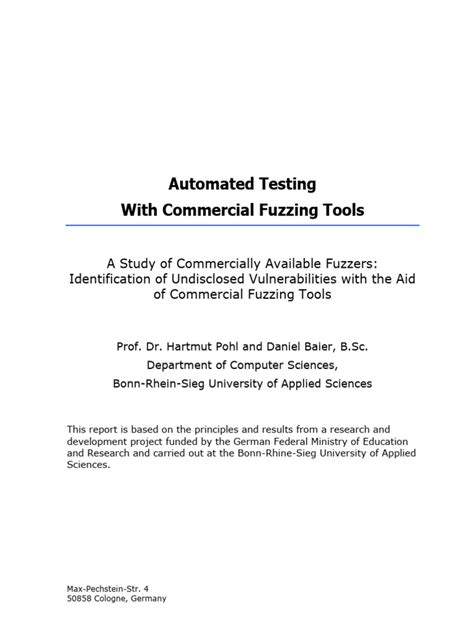 Automated Testing With Commercial Fuzzing Tools Pdf Information