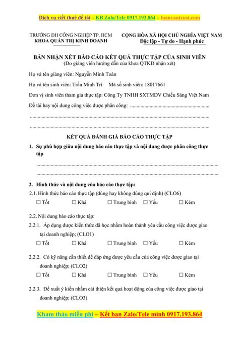 Nhật ký thực tập doanh nghiệp Khoa quản trị kinh doanh Trường đại học
