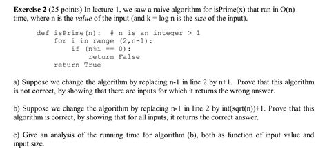 Solved Exercise Points In Lecture We Saw A Naive Chegg