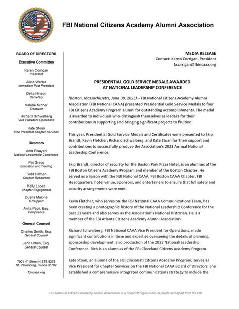 Fbi National Citizens Academy Alumni Association Kate Stoan 15 Comments