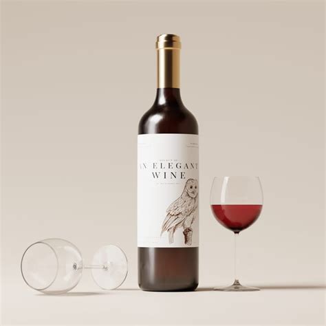 Elegant Red Wine Bottle Mockups Psd