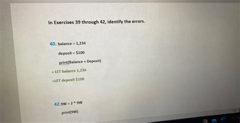 solved in exercises 39 through 42 identify the errors 40