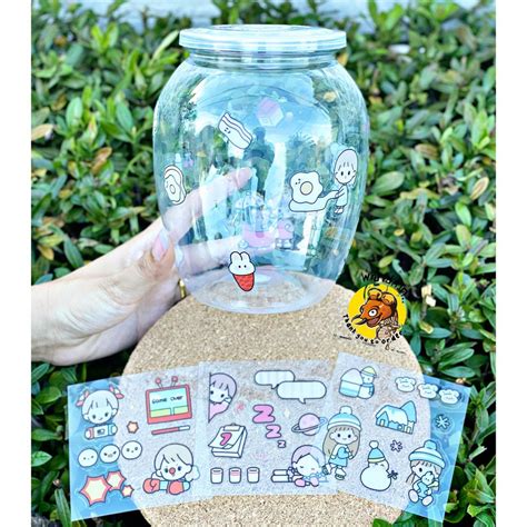 กระปุกออมสินใส พร้อมส่ง ฟรีลาเบลชื่อ ทรงถัง โอ่งสูง แบบฝาดึง และมี