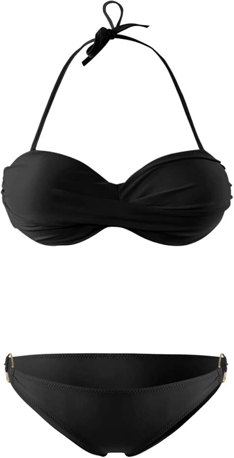 Clothing Seniors Womens Bikini Sets With Removable Straps High Waist