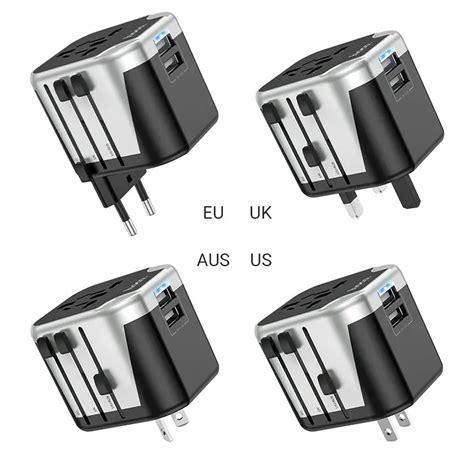 Hoco AC5 2USB+1Socket Universal Travel Adapter - Penguin.com.bd