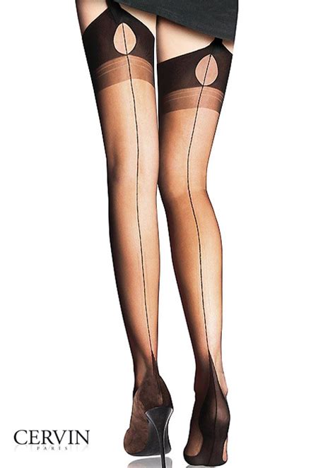 Cervin Tentation Fully Fashioned Seamed Stockings In Stock At UK Tights