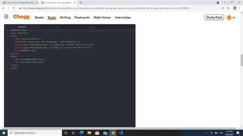 in the lesson we investigate making an ajax request