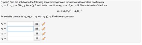 Solved Find The Solution To The Following Linear
