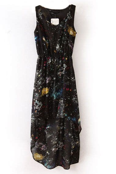 Romwomen Abstract Starry Sky Asymmetric Dress