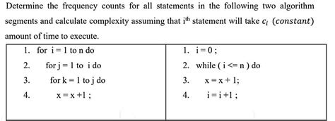 Determine The Frequency Counts For All Statements In Chegg
