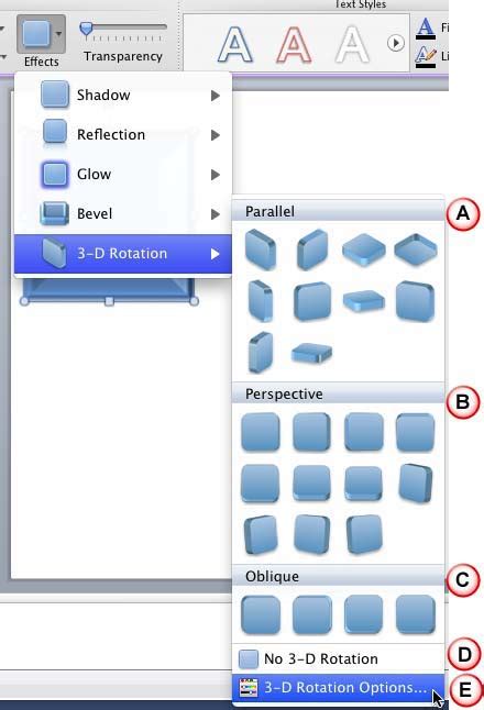 Apply 3 D Rotation Effects To Shapes In Powerpoint 2011 For Mac