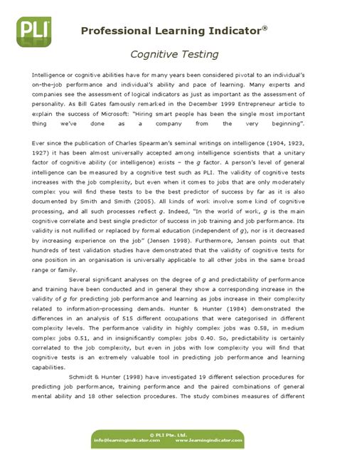 Cognitve Testing References And Quotes Pdf Neuropsychological Assessment Applied Psychology